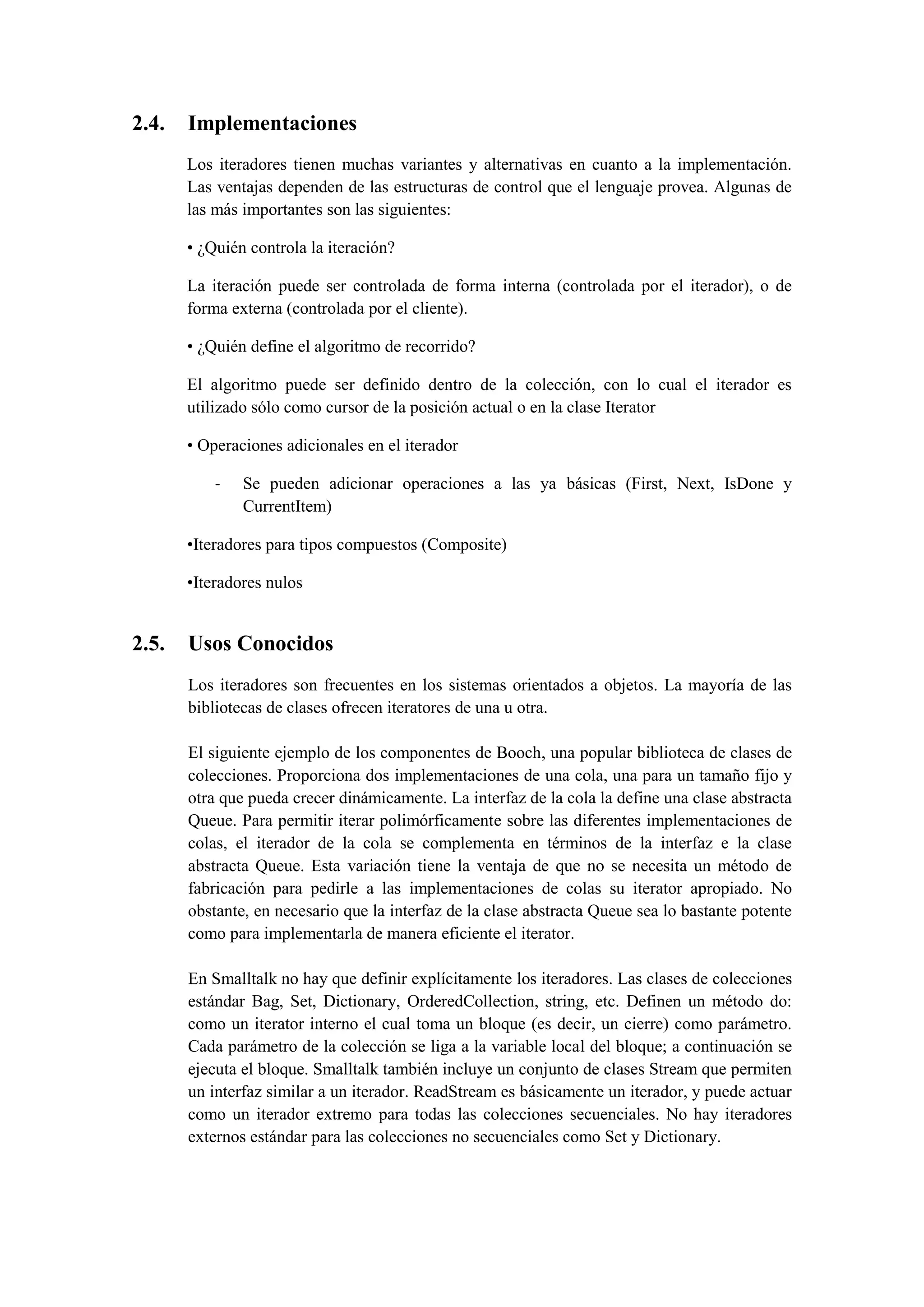 Patron de diseño iterator | PDF