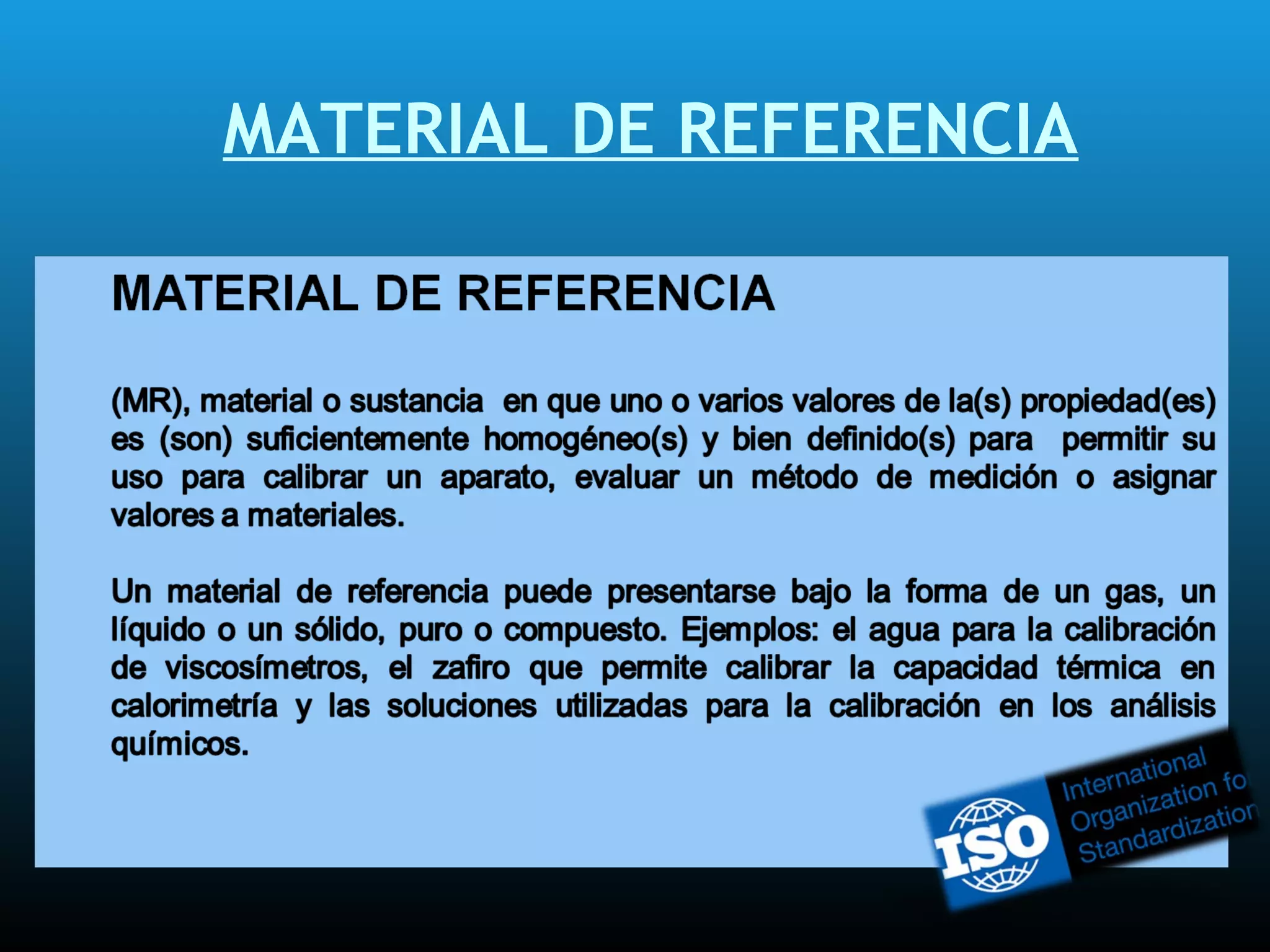 Patrones y materiales de referencia para principiante (metrologia) | PPT