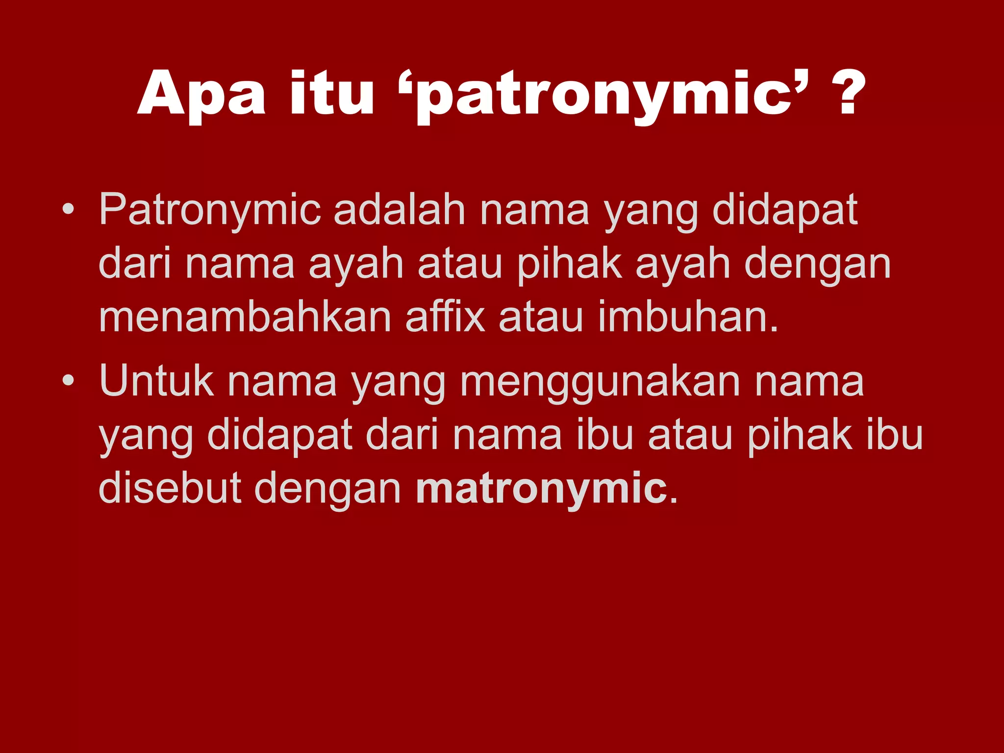 Patronymic (Rusia) | PPT