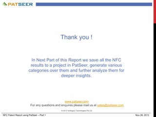 Patent Analysis Report on NFC | PDF