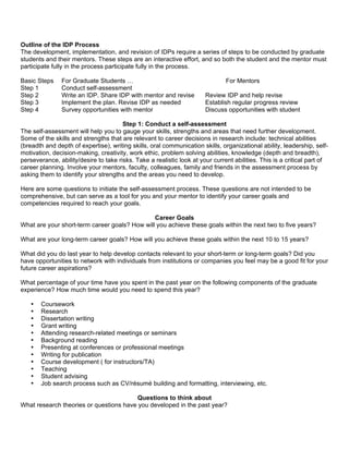 An example IDP | PDF | Postgraduate Education | College Education