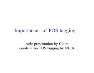 Natural Language processing Parts of speech tagging, its classes, and how to process it | PPTX