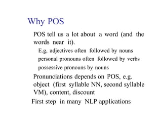 Natural Language processing Parts of speech tagging, its classes, and ...