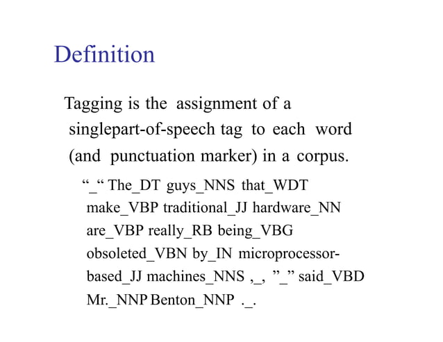 Natural Language processing Parts of speech tagging, its classes, and ...