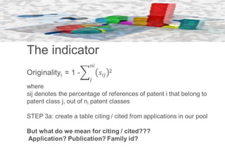 Patstat indicators step by step | PPT
