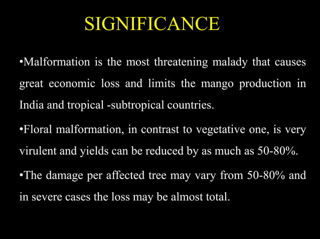 Mango malformation | PPTX | Agriculture | Industries