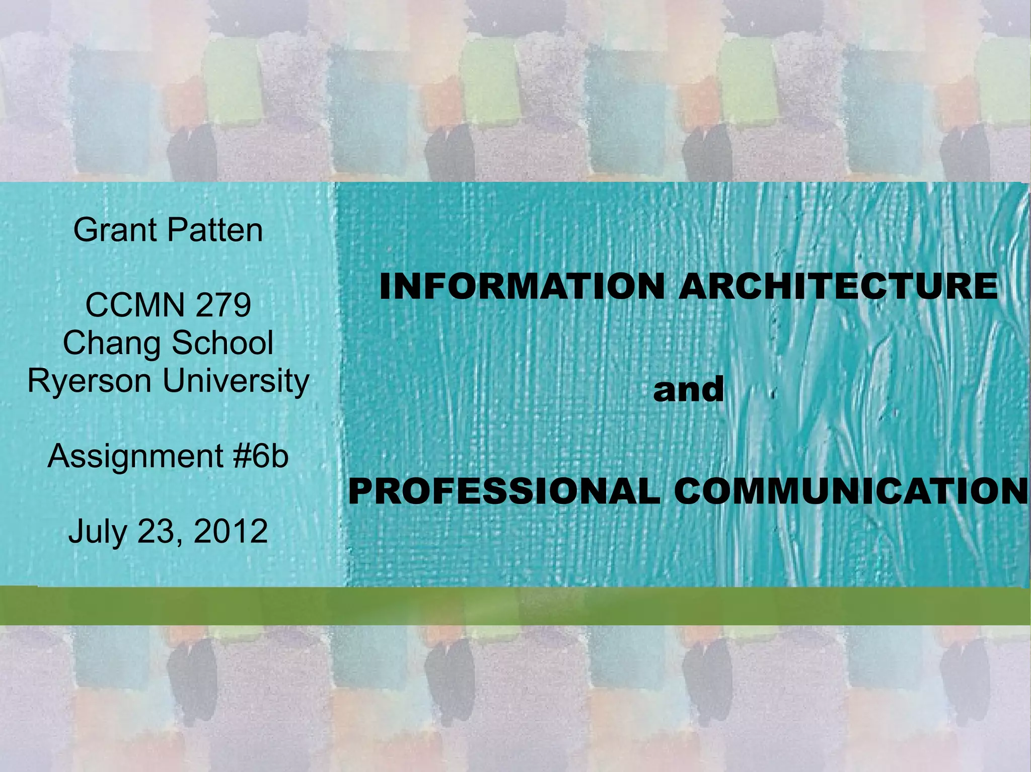 Information Architecture and Professional Communication | PDF