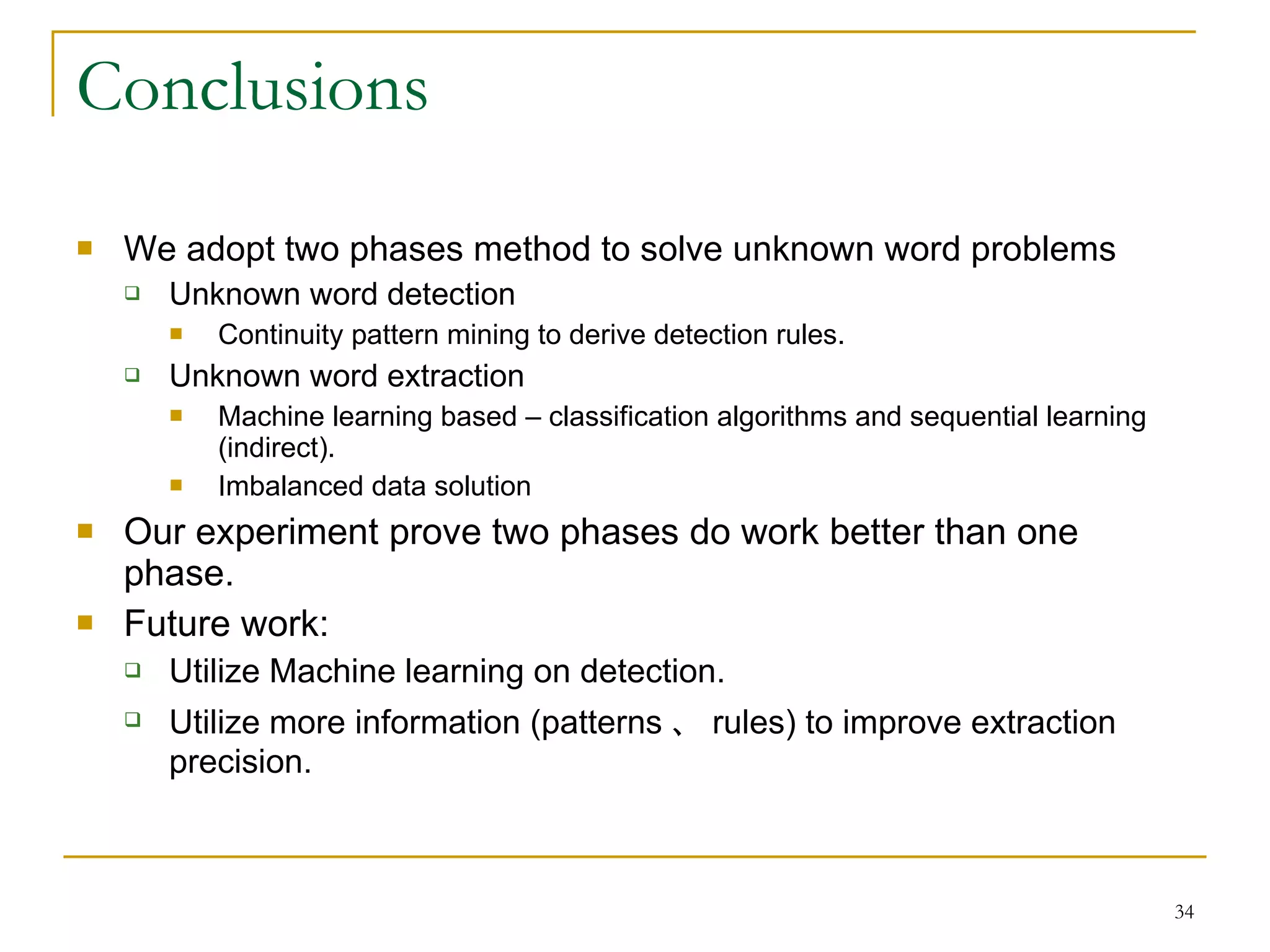 Pattern Mining To Unknown Word Extraction 10 Ppt