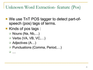 Pattern Mining To Unknown Word Extraction (10 | PPT