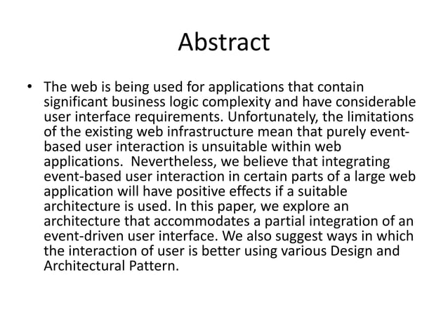 Pattern oriented architecture for web based architecture | PPT