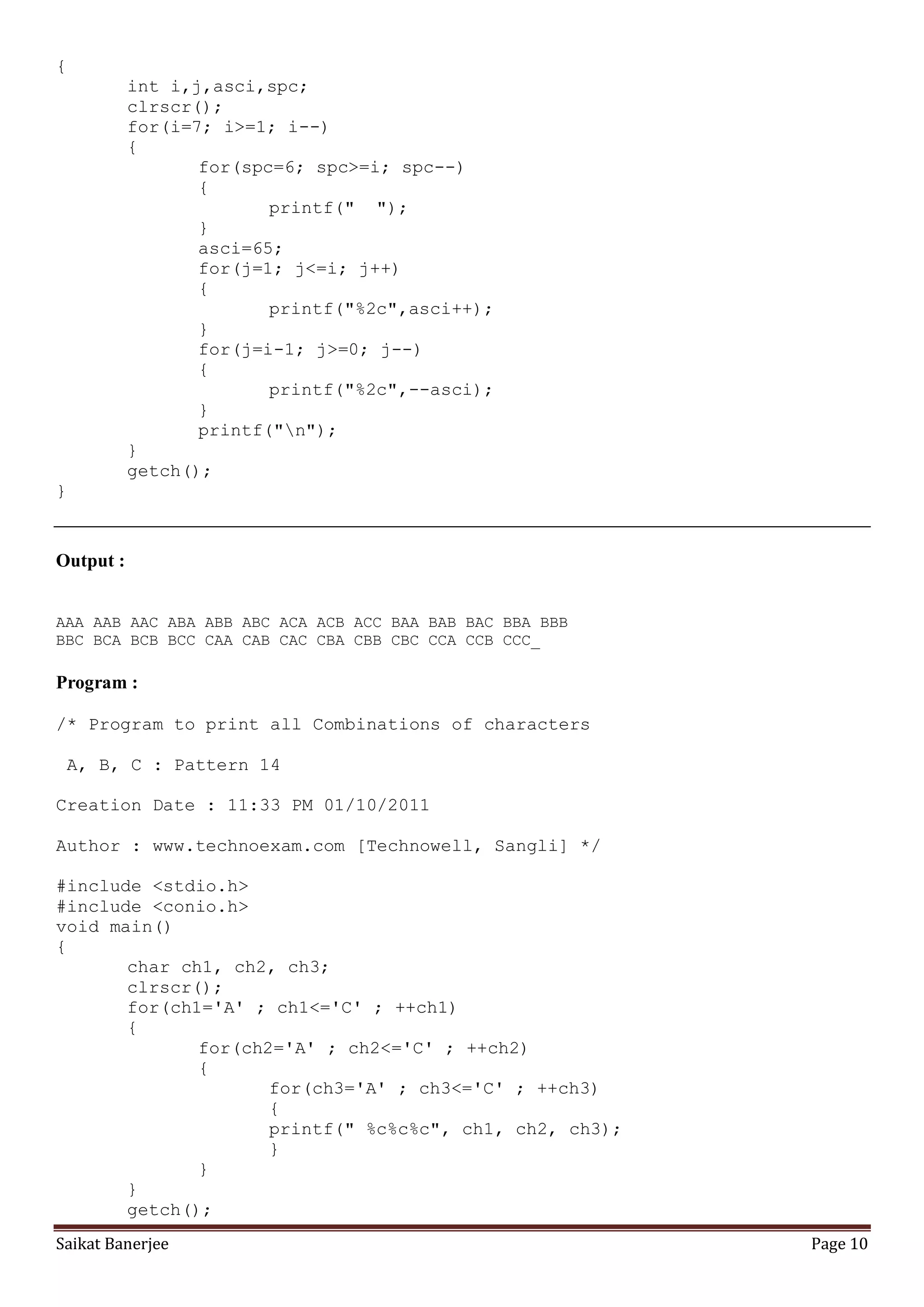 Pattern Printing In Cpdf Programming Languages Computing