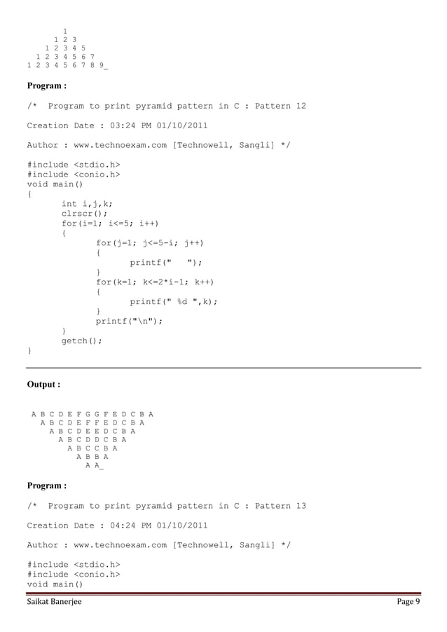 Pattern Printing In Cpdf Programming Languages Computing