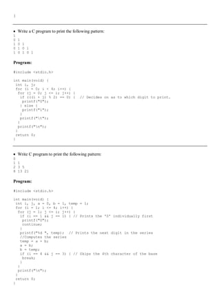 Pattern printing-in-c(Jaydip Kikani) | PDF