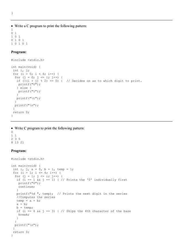 Pattern printing-in-c(Jaydip Kikani) | PDF