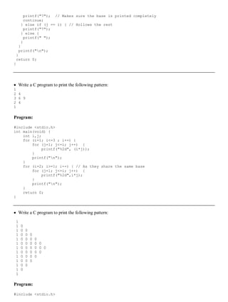Pattern printing-in-c(Jaydip Kikani) | PDF