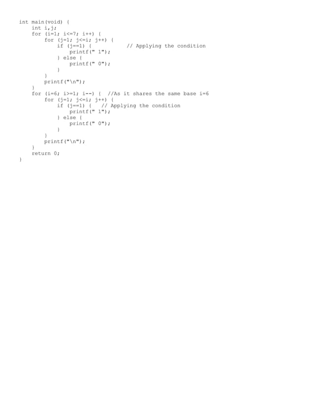 Pattern printing-in-c(Jaydip Kikani) | PDF