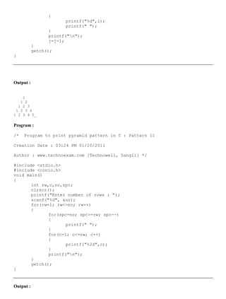 Pattern printing-in-c(Jaydip Kikani) | PDF