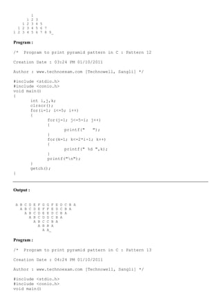 Pattern printing-in-c(Jaydip Kikani) | PDF