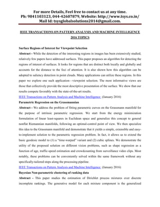 IEEE Pattern analysis and machine intelligence 2016 Title and Abstract ...