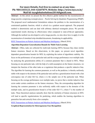 IEEE Pattern analysis and machine intelligence 2016 Title and Abstract ...