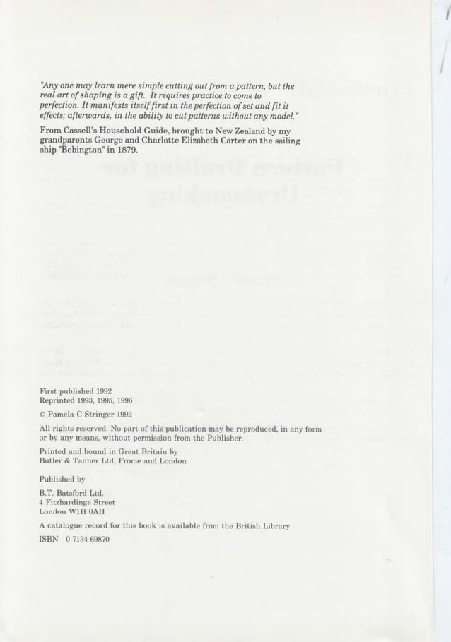 Pattern drafting for dressmaking pamela c. stringer | PDF
