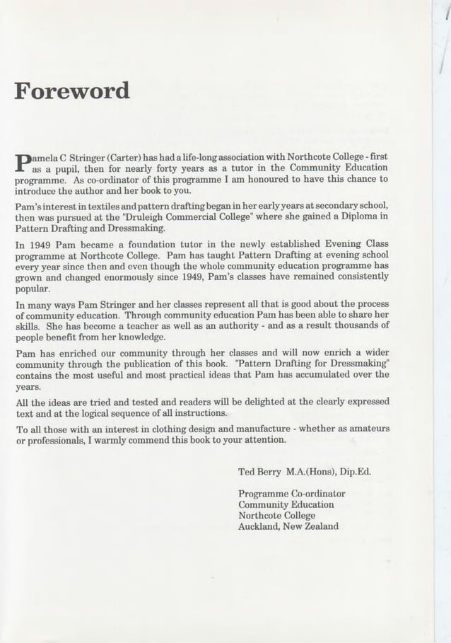Pattern drafting for dressmaking pamela c. stringer | PDF