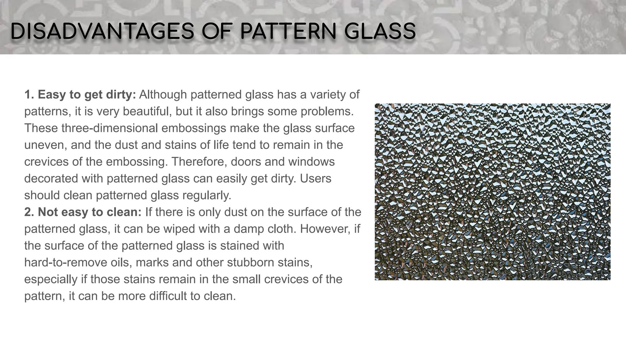 Patterned glass building material details | PDF