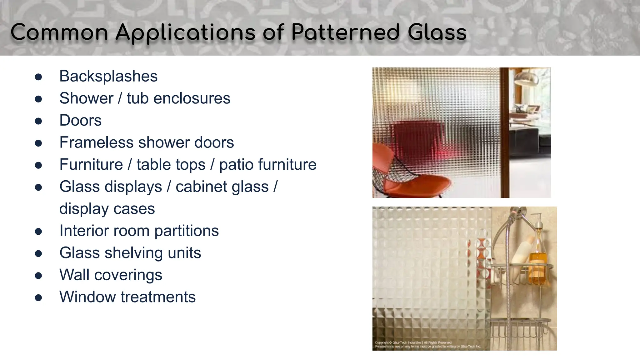 Patterned glass building material details | PDF