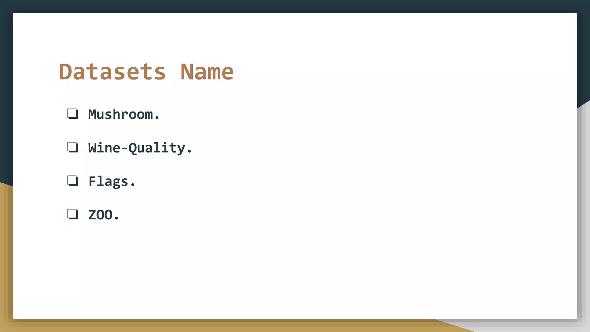Dataset Analysis using weka tools (pattern recognition) | PPT