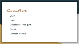 Dataset Analysis using weka tools (pattern recognition) | PPT