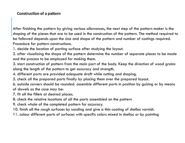 Patterns, materials, making, allowances. | PPTX