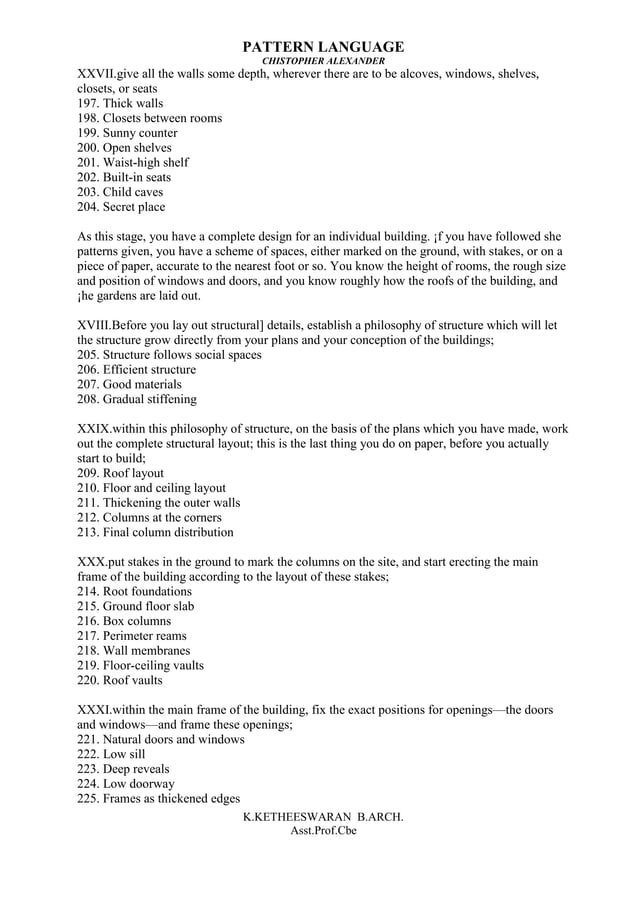 Pattern language | PDF | Interior Decorating | Home & Garden
