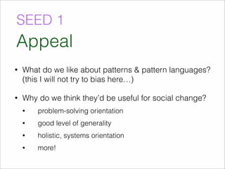 Pattern Languages for Public Problem Solving: Seven Seeds for Theory and Practice | PDF