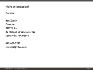 RDVO - Building UX Pattern Libraries | PPT