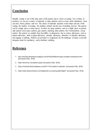 Pattern making in metal casting | PDF