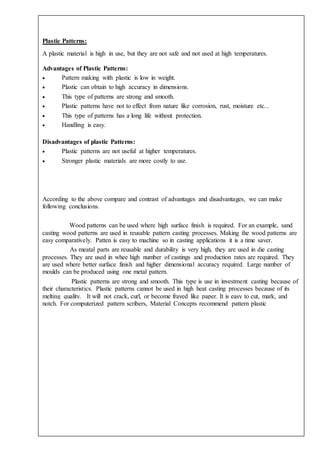 Pattern making in metal casting | PDF
