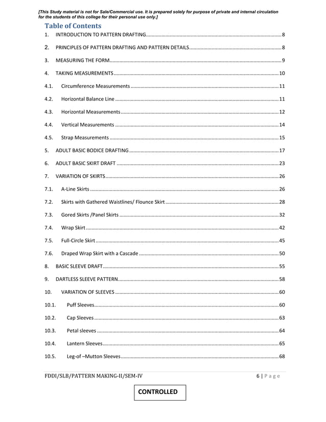Pattern making study material | PDF