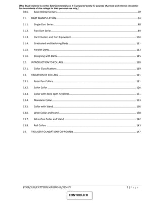 Pattern Making Study Material Pdf