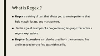 Pattern matching & file input and output | PPTX | Operating Systems | Computer Software and ...