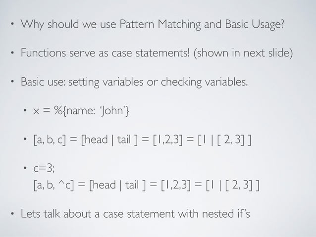 Pattern matching presentation | PPT