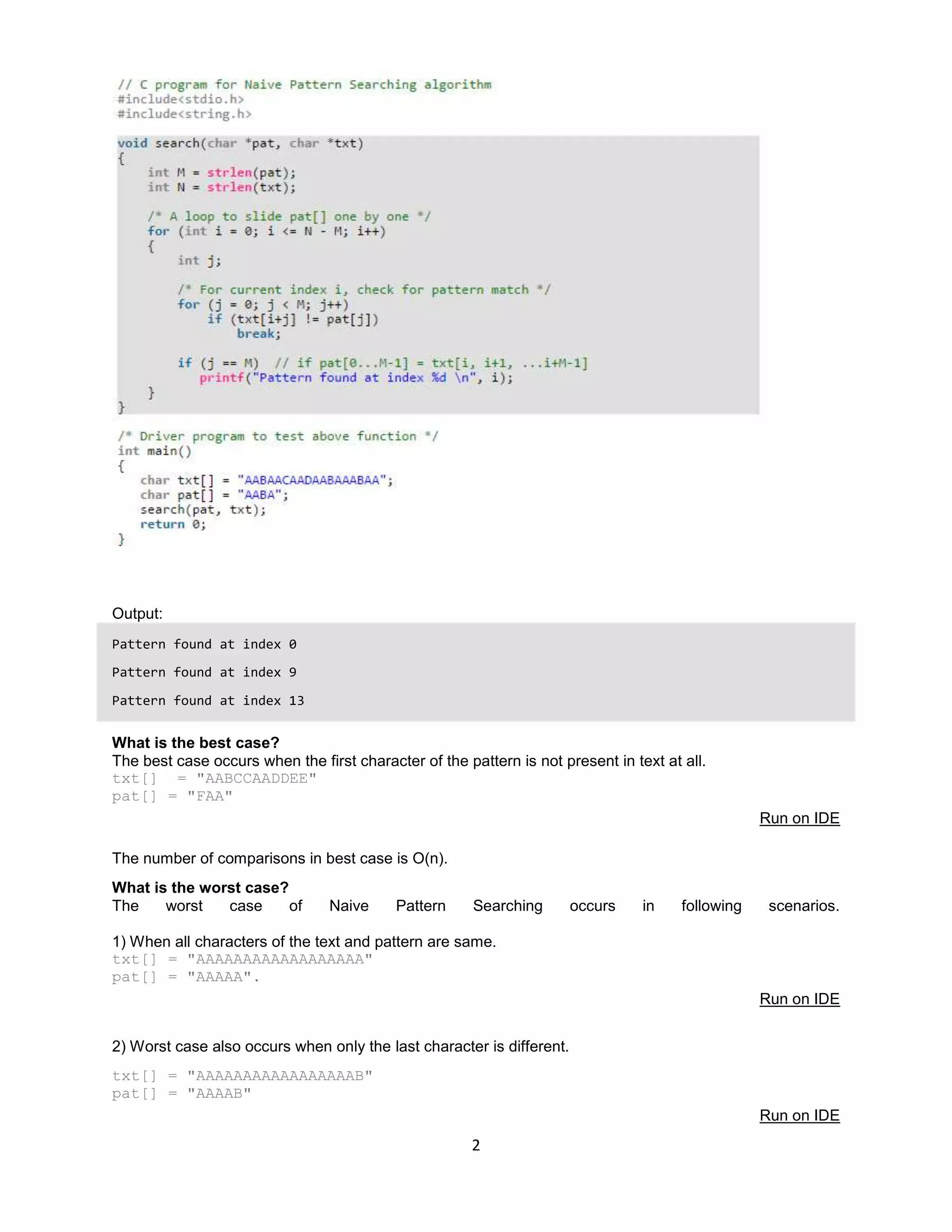 Pattern matching programs | PDF