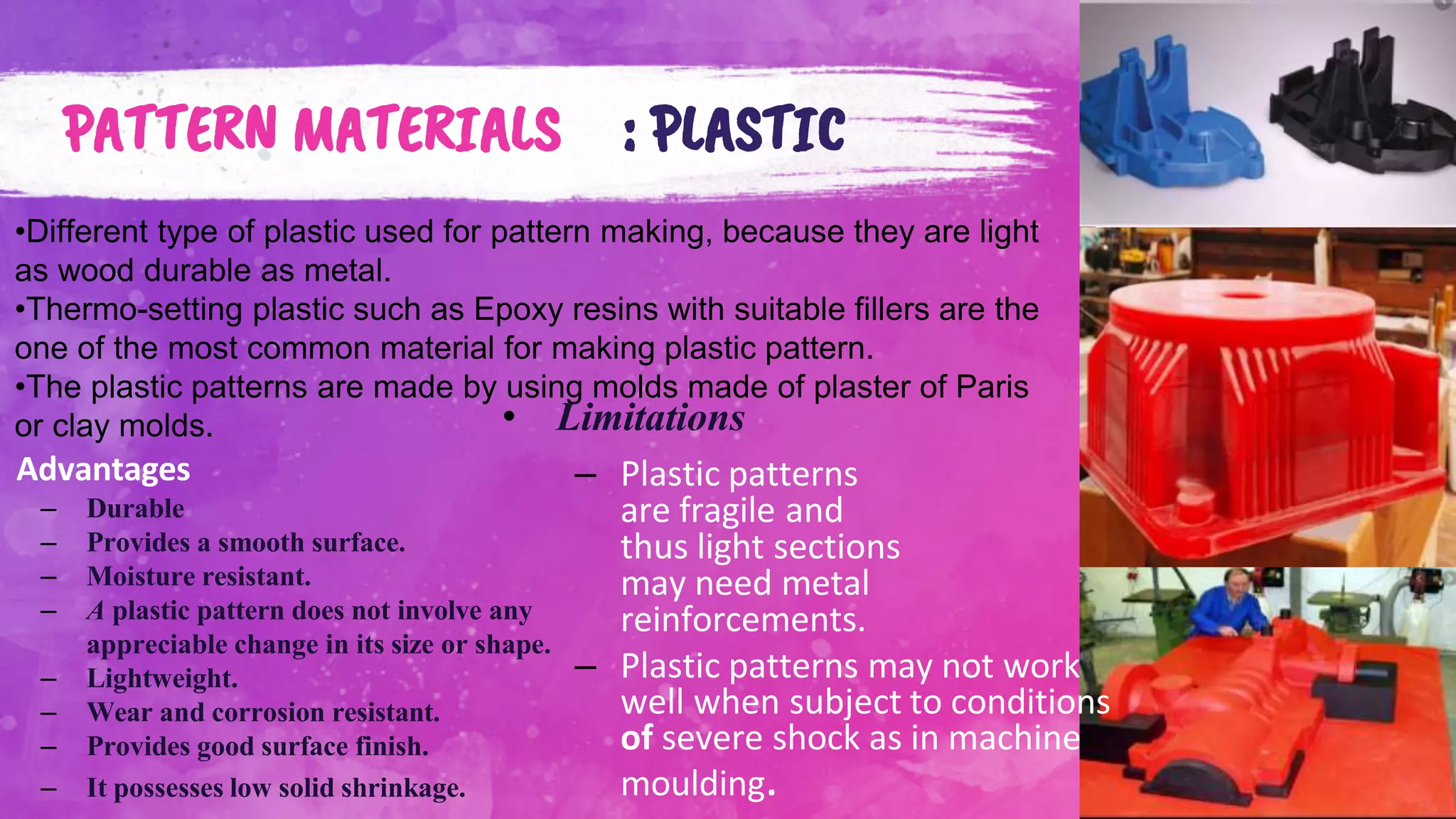 PATTERN MATERIALS IN CASTING CLASS: BY POLAYYA CHINTADA | PPTX