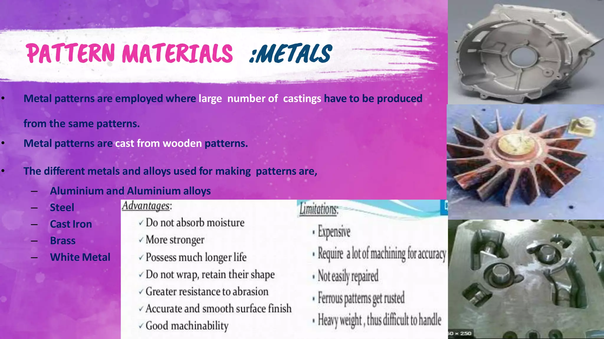 PATTERN MATERIALS IN CASTING CLASS: BY POLAYYA CHINTADA | PPTX