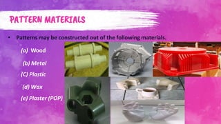 PATTERN MATERIALS IN CASTING CLASS: BY POLAYYA CHINTADA | PPTX