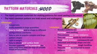 PATTERN MATERIALS IN CASTING CLASS: BY POLAYYA CHINTADA | PPTX