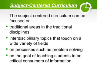 Pattern of curriculum | PPT