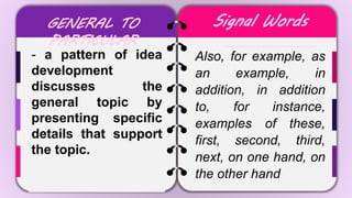 PATTERN OF IDEA DEVELOPMENT in English 8 Lesson .pptx