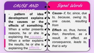 PATTERN OF IDEA DEVELOPMENT in English 8 Lesson .pptx