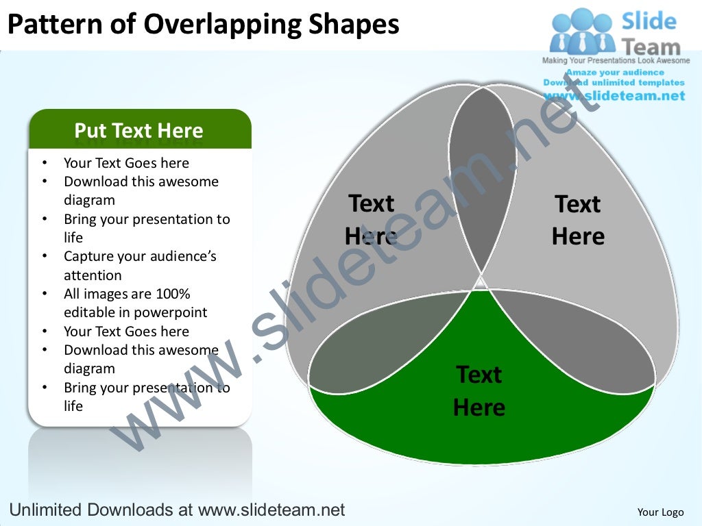 Pattern of overlapping shapes powerpoint diagrame templates 0712