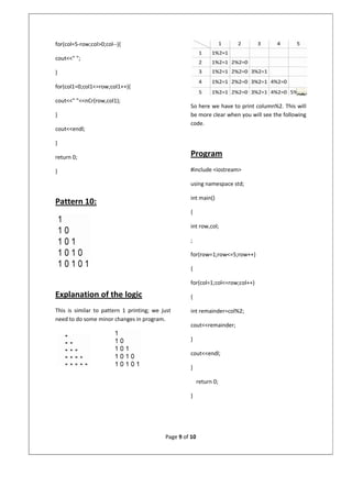 Nesting of for loops using C++ | PDF | Programming Languages | Computing
